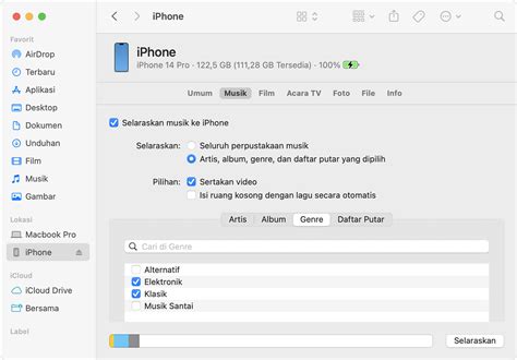 Menggunakan Finder untuk menyelaraskan iPhone, iPad, atau iPod touch dengan Mac - Apple Support (ID)