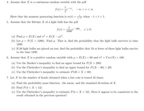 solved 4 assume that x is a contimous random variable with