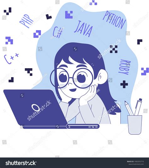 Girls In Coding Más De 7974 Ilustraciones Y Dibujos De Stock Con