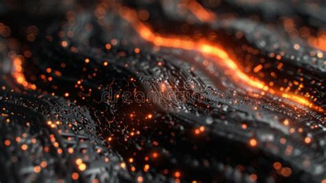 Abstract Orange Glow Network Data Technology Concept Stock