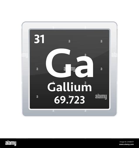 Gallium Symbol Chemical Element Of The Periodic Table Vector Stock Illustration Stock Vector