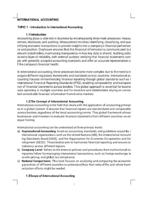 Topic 1 Introduction To International Accounting 1 1phoenix Pdf