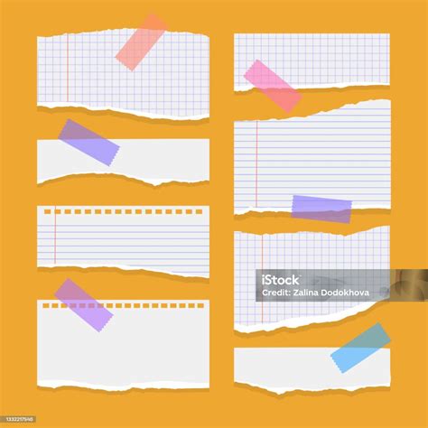 찢어진 찢어진 종이 시트의 흰색 주황색 배경에 노트북 종이 벡터 일러스트레이션 0명에 대한 스톡 벡터 아트 및 기타 이미지 0명 가장자리 끈적거리는 Istock