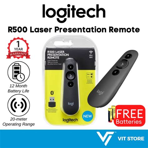 Logitech R500 Wireless Laser Presentation Remote Red Laser Pointer