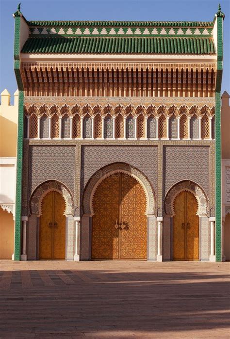Vertical Shot Of The Royal Palace Dar Al Makhzen In Fes Morocco Stock