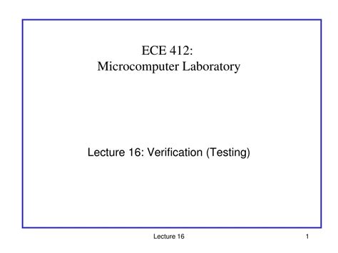 Ppt Lecture 16 Verification Testing Powerpoint Presentation Free
