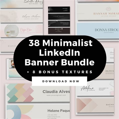 Minimalist Linkedin Banner Background Cover Profile Picture Branding Bundle Corporate Header