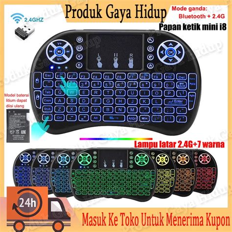 Jual Mini Keyboard Wireless 2 4ghz Dengan Touch Pad And Fungsi Mouse I8 Android Tv Box Smart Tv I8