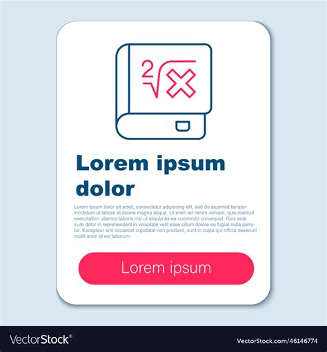 Line Book With Word Mathematics Icon Isolated Vector Image