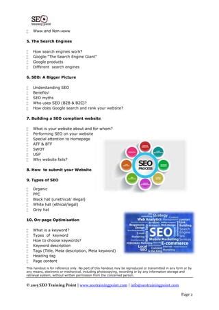 SEO Training Brochure PDF