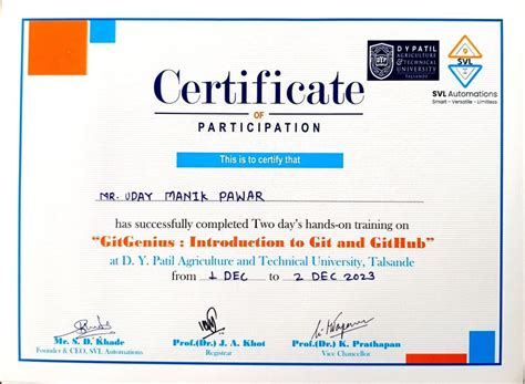 Uday Pawar On Linkedin Excited To Share That I Successfully Completed The Git And Github🎯