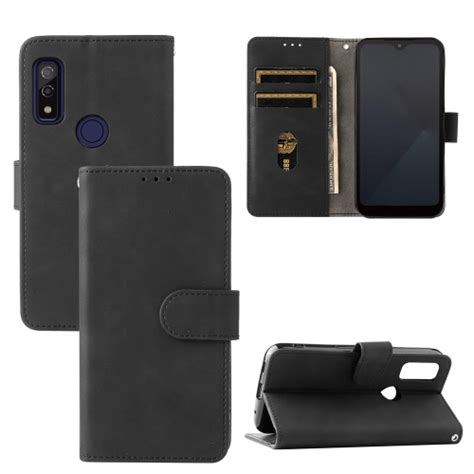 후지쯔 화살표를 위해 우리는 솔리드 컬러 스킨 느낌 자기 버클 수평 플립 송아지 질감 Pu 가죽 케이스 홀더 및 카드 슬롯 및 지갑 블랙