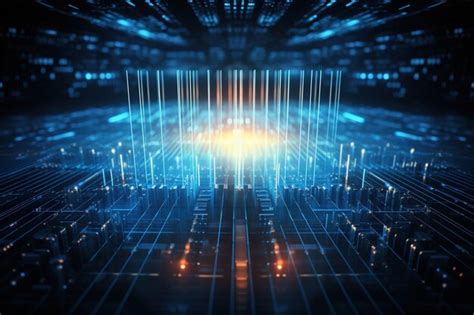Premium Ai Image Quantum Computer Core Pulsating With Radiant Energy