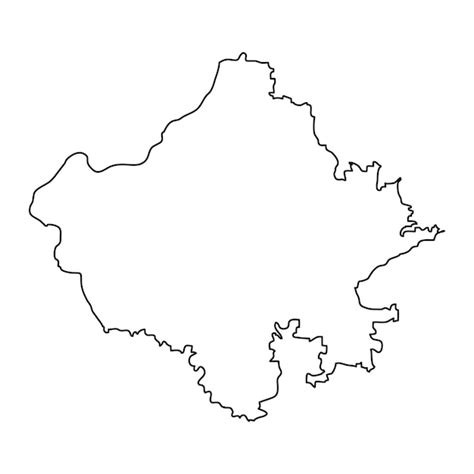 Premium Vector | Rajasthan state map administrative division of india vector illustration