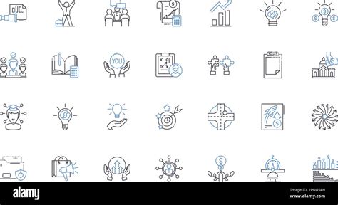 Sales Planning Line Icons Collection Forecasting Strategy Pipeline Targeting Prospecting