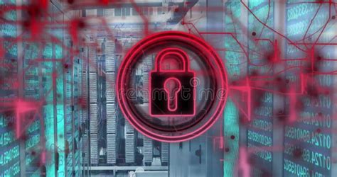 Animation Of Security Padlock Icon Against Biometric Fingerprint