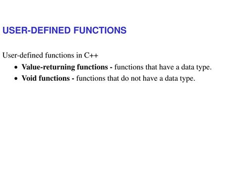 PPT CHAPTER USER DEFINED FUNCTIONS I PowerPoint Presentation Free