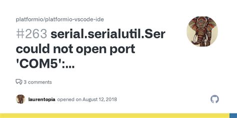 Rialutilserialexception Could Not Open Port Com5