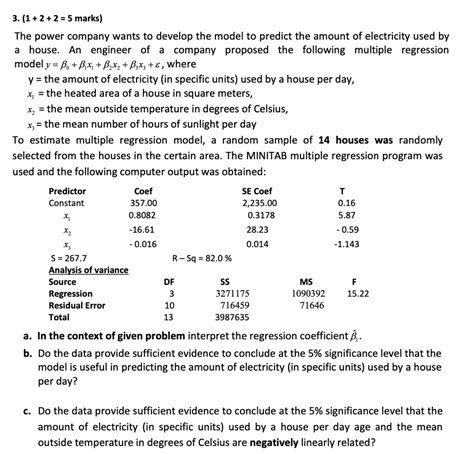 solved the power company wants to develop a model to predict the