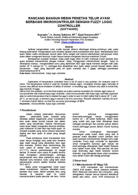 Controller Pdf 7180 Penelitian Rancang Bangun Mesin Penetas Telur Ayam Berbasis Mikrokontroler