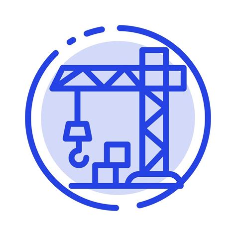 Architecture Construction Crane Blue Dotted Line Line Icon 19102721 Vector Art At Vecteezy