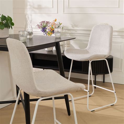 Nino Fé Barkruk Beige Wit Onderstel 65 Cm Set Van 2 Nolon