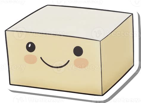 Happy Smiling Cube Shaped Cartoon Food Item 55493122 Png