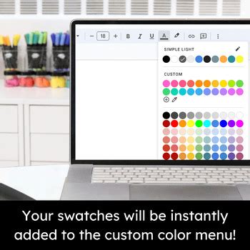 Custom Color Swatches For Google Docs Slides Sheets TPT