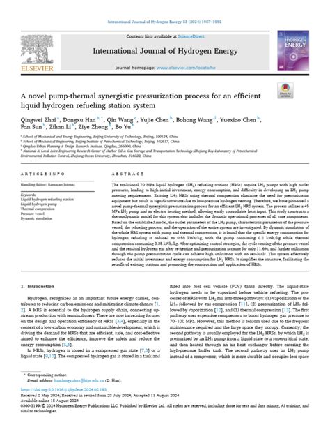 a novel pump thermal synergistic pressurization process for an