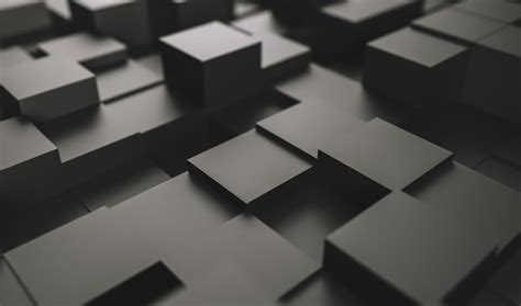 Premium Photo Realistic Black Geometric Cubes Located In Space At Different Levels Abstract