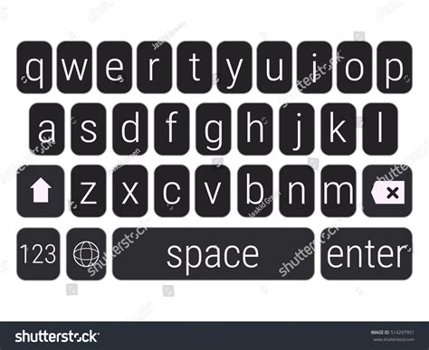 Black White Smartphone Qwerty Keyboard Vector Stock Vector Royalty