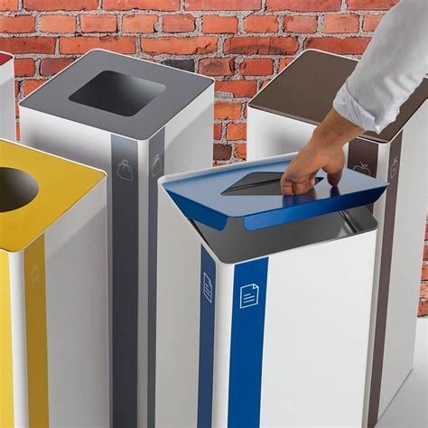 Rexite Unix 40 Litres Recycling Bin W Coloured Lid Panik Design Rexite Unix 40 Litres Recycling Bin W Coloured Lid Panik Design