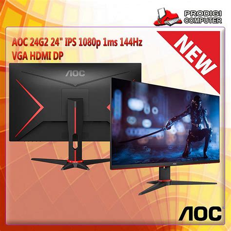LCD LED MONITOR AOC LED Monitor LED Monitor AOC 24G2 24 IPS 1080p 1ms 144Hz VGA HDMI DP