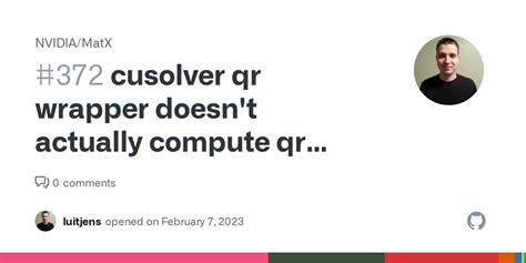 Cusolver Qr Wrapper Doesnt Actually Compute Qr Fea · Issue 372