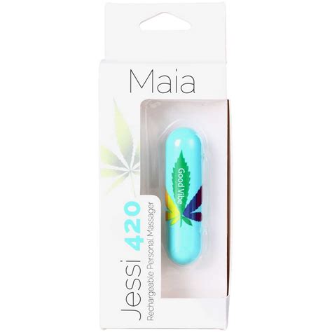 Jessi Mini Bullet Vibe Teal Blue Hemp Leaf Pattern Waterbeds N Stuff