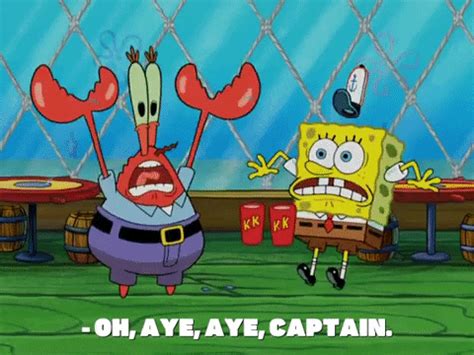 Spongebob Saying Aye Aye Captain 