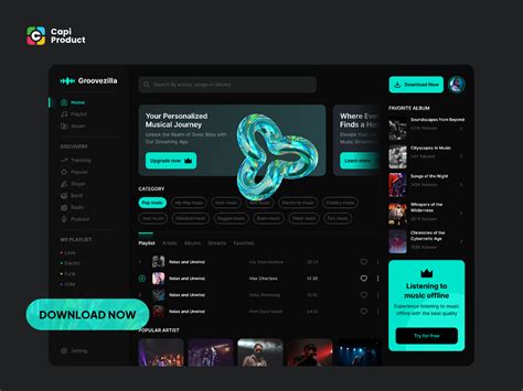 Music Streaming Web 3d Design Style Figma