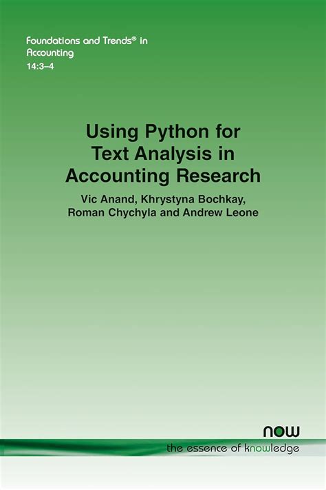 Amazon Using Python For Text Analysis In Accounting Research Foundations And Trends R In