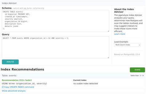 Index Advisor Standalone · Pganalyze