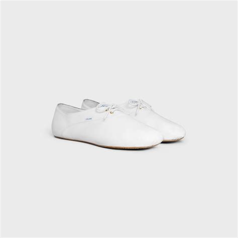 Ballet Lace Up Shoe In Lambskin Ultra White Celine