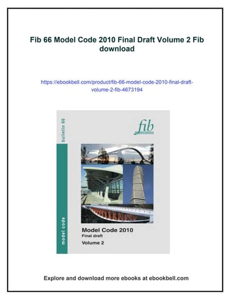 Fib 66 Model Code 2010 Final Draft Volume 2 Fib Pdf
