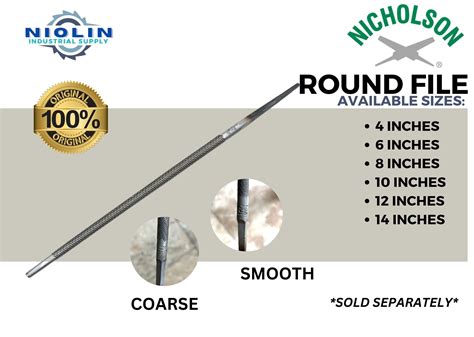 Original Nicholson Round Files Sold Separately Niolin Industrial Supply