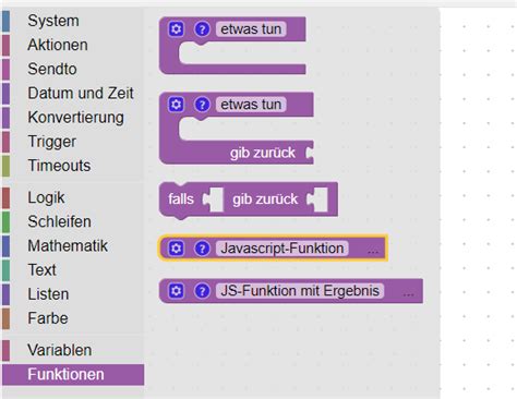 Blockly Grundlagen Funktionen Smarthome Tricksde