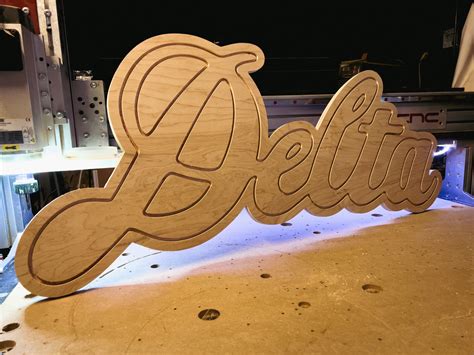 Delta — Script Lettering Sign — Mr Sawdust