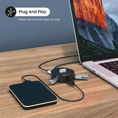 Portronics Mport 4b Multiport Usb Hub With 4 Usb Port 1 Type C Port With 1mtr Cable Length At