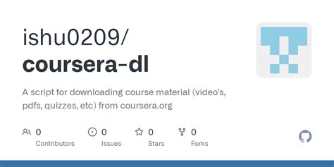 github ishu0209 coursera dl a script for downloading course material