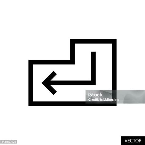 흰색 배경에 격리된 선 스타일 디자인에 키 벡터 아이콘을 입력합니다 편집 가능한 획 들어가기에 대한 스톡 벡터 아트 및 기타 이미지 들어가기 엔터 키 컴퓨터 키보드