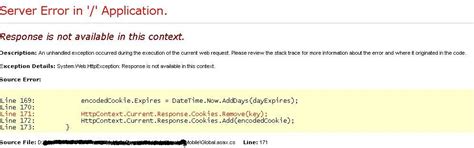 C Systemwebexception Response Is Not Available In This
