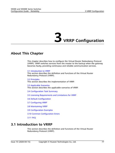 01 03 Vrrp Configuration Pdf Network Switch Router Computing