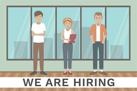 우리는 비문을 고용하고 있습니다 빈 사무실 작업 벡터 일러스트레이션 객실 있음에 대한 스톡 벡터 아트 및 기타 이미지 객실